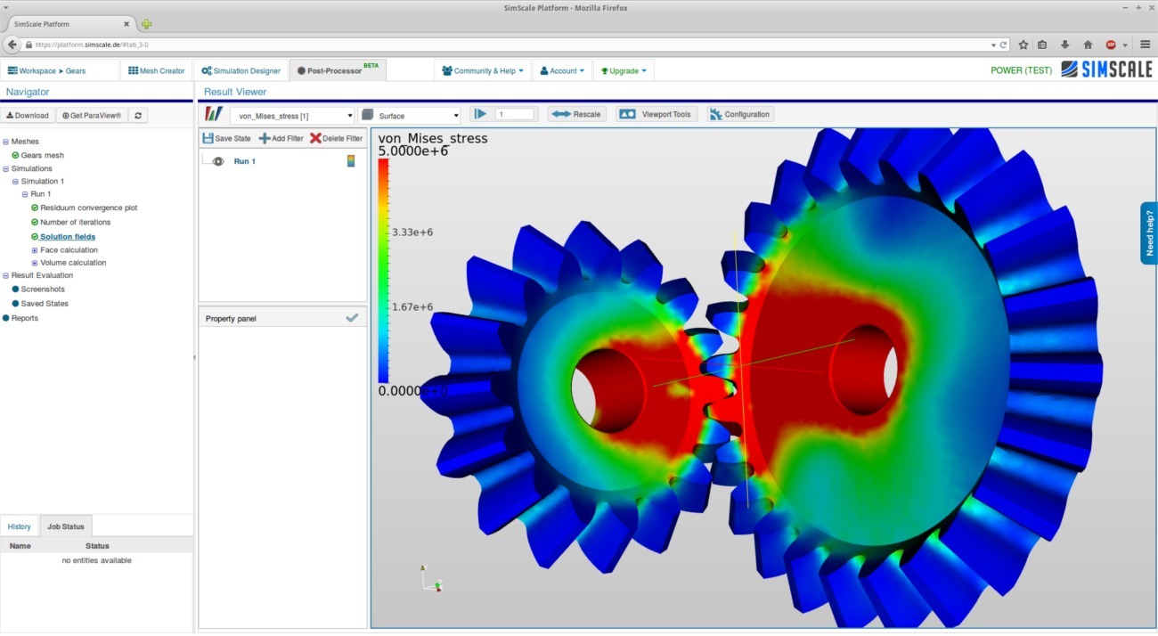 Dynamic Structural Analysis of Gears in Contact by stadlerj | SimScale