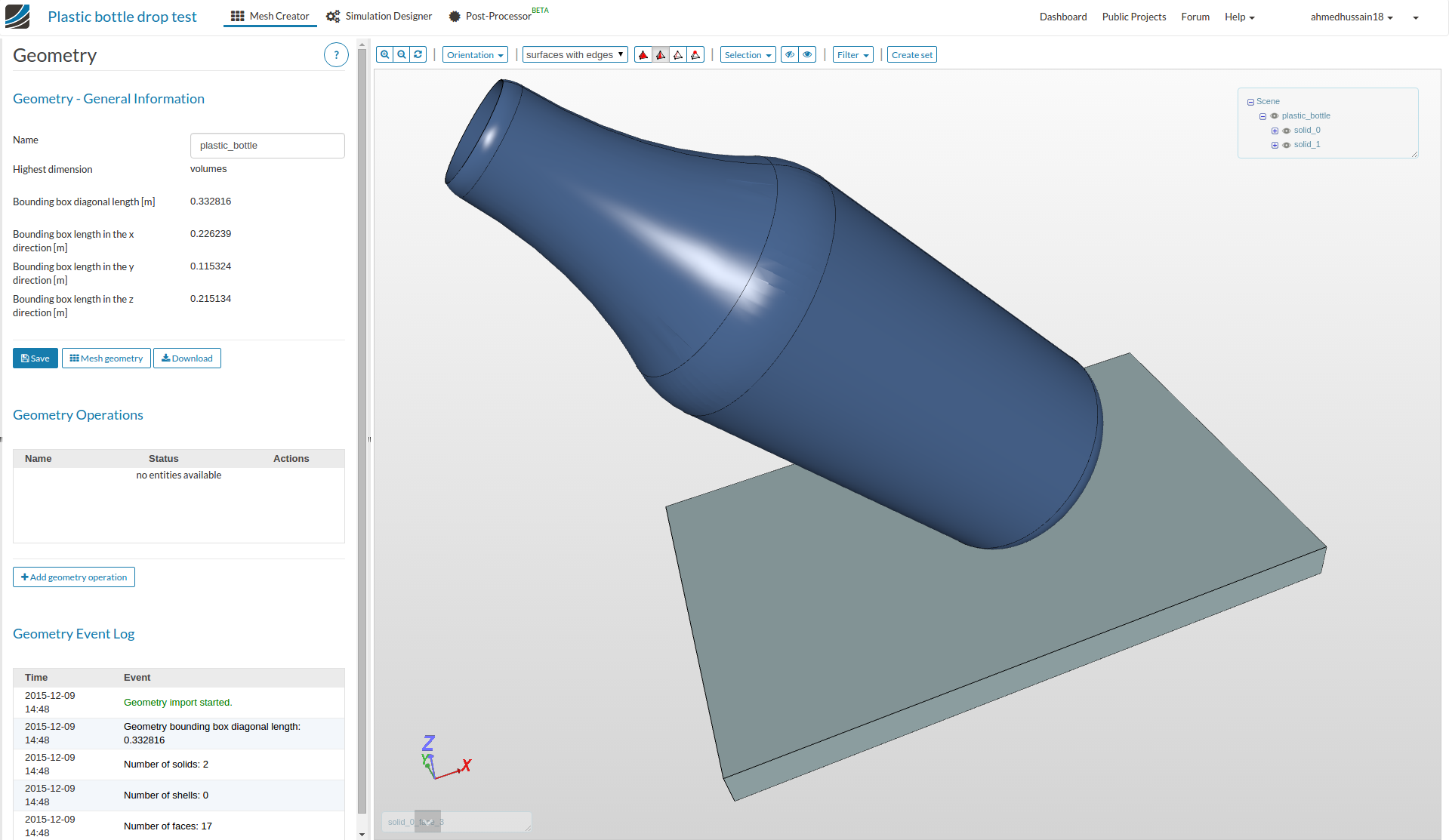 Drop Test of a Plastic Bottle - von Mises Stress by ahmed...