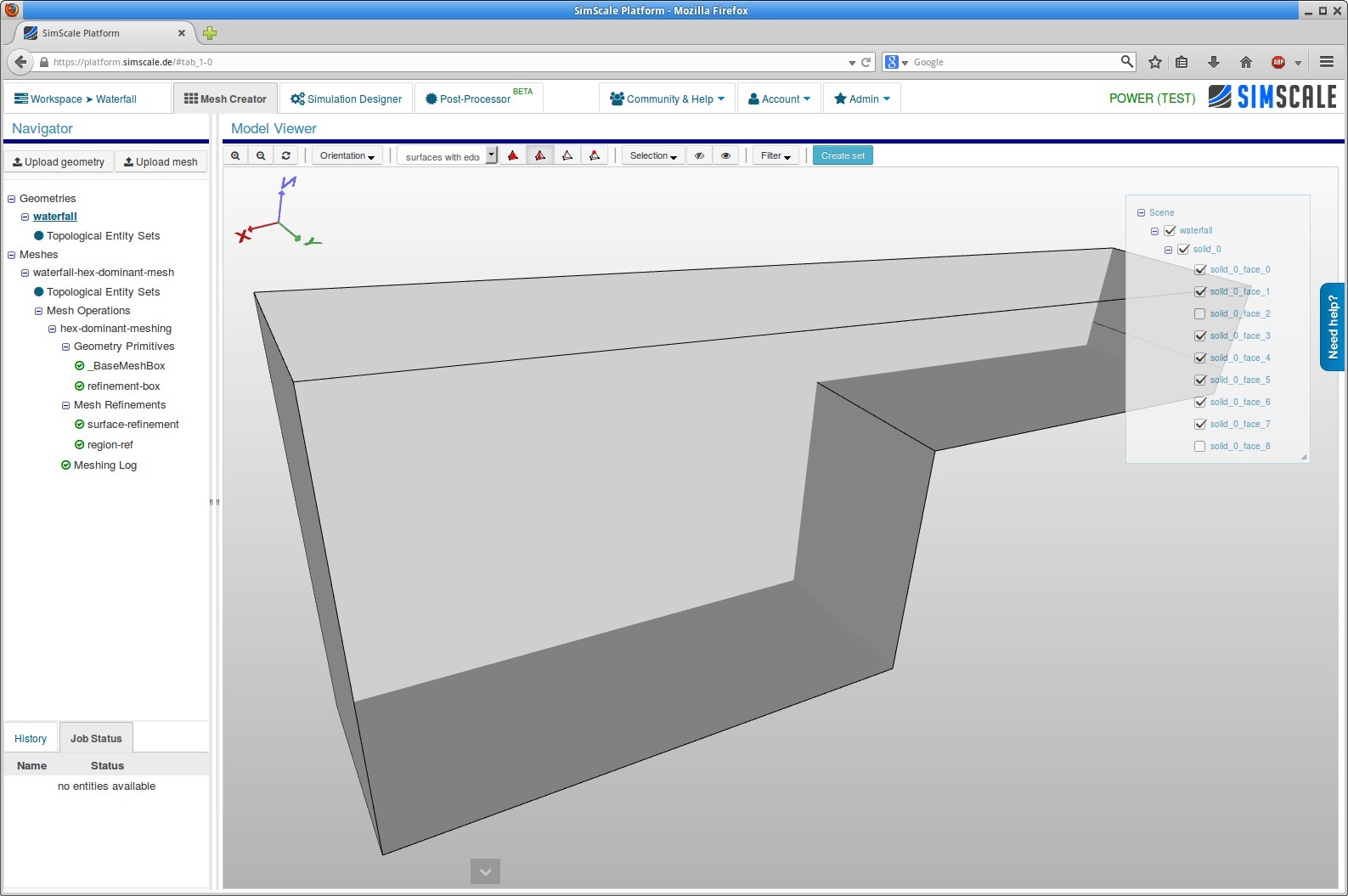 Waterfall Multiphase Flow Simulation Free Surface by Milad_Mafi | SimScale