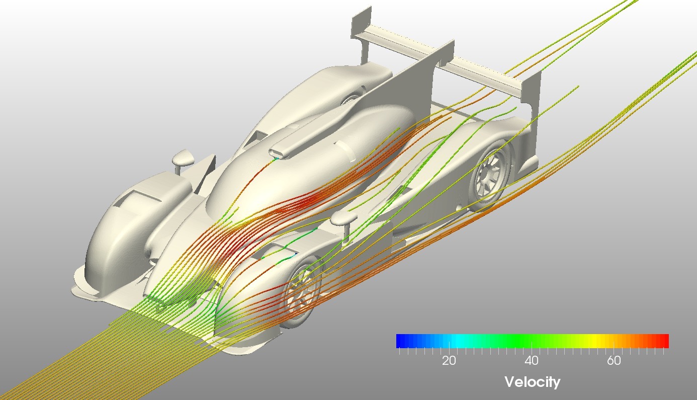 Race Car Aerodynamics - Airflow around a LMP1 Car by Milad_Mafi | SimScale