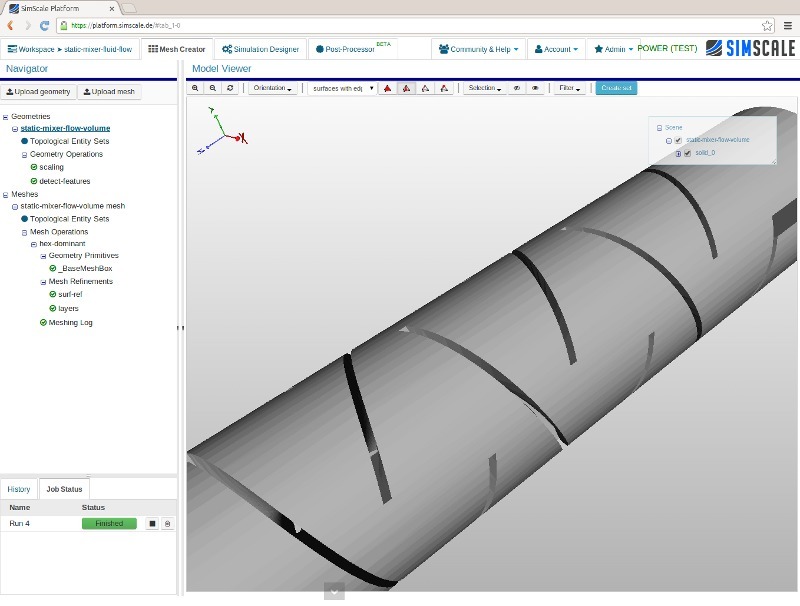 Fluid Flow through Static Mixer Design CFD Analysis by dheiny | SimScale