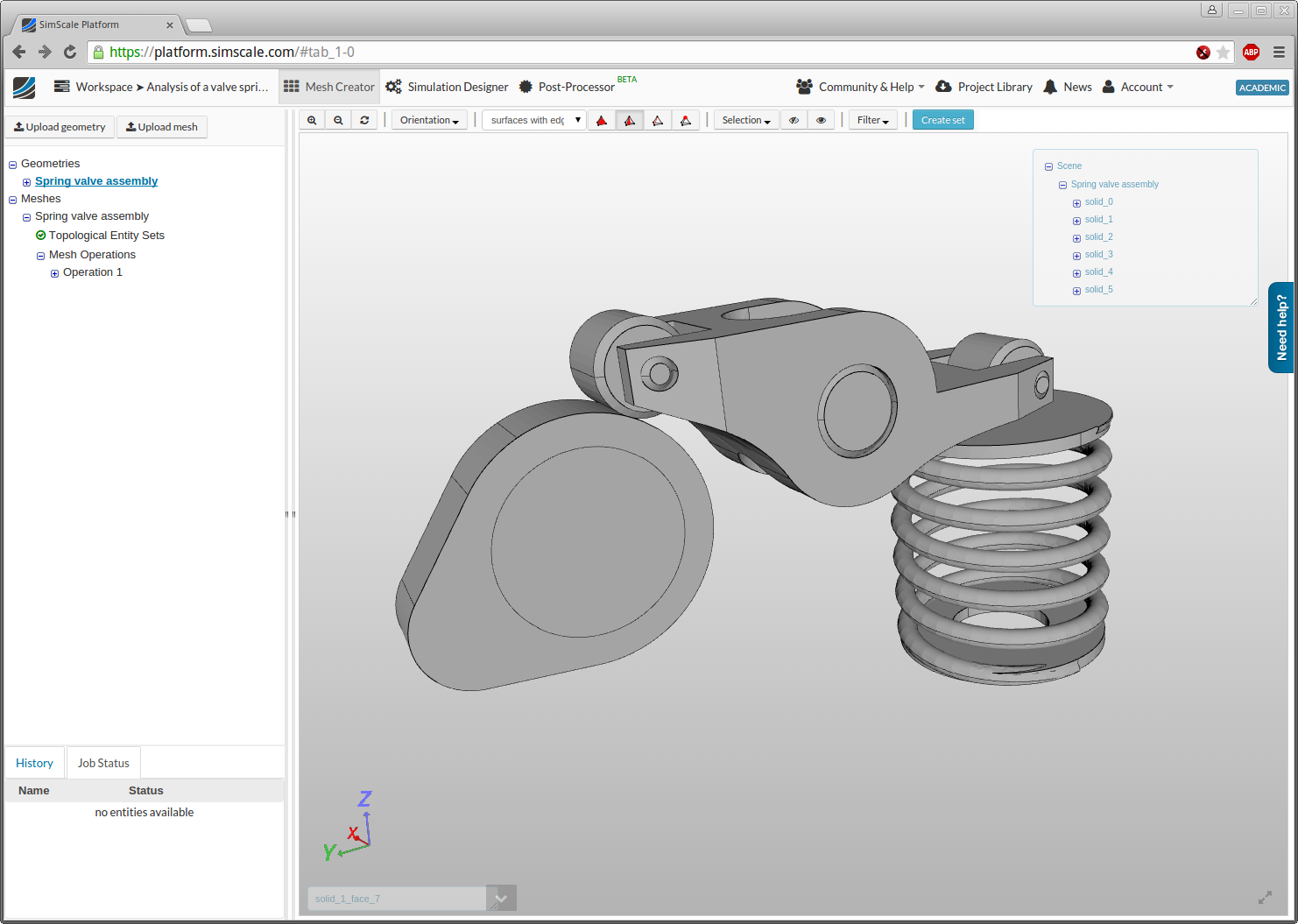 Nonlinear Dynamic Analysis of a Valve Spring Assembly by rszoeke | SimScale