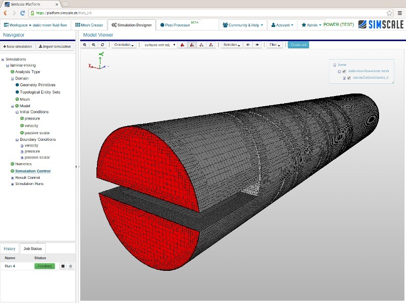 Fluid Flow through Static Mixer Design CFD Analysis by dheiny | SimScale