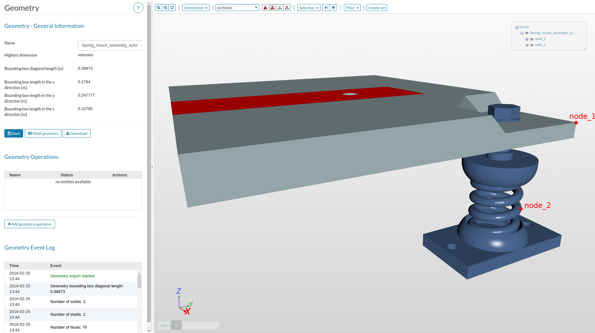 Spring mount - modal dynamic analysis by ahmedhussain18 | SimScale