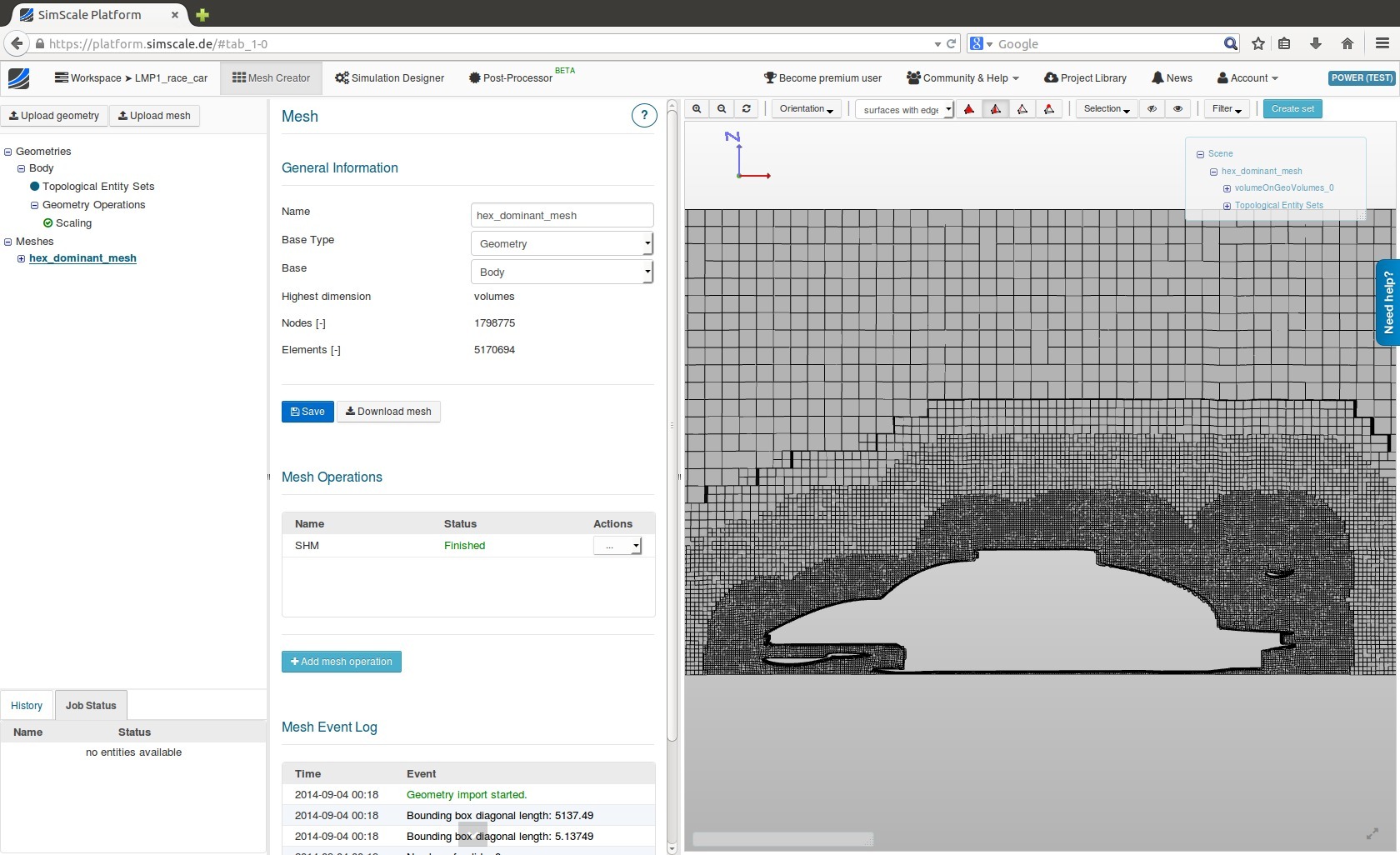 Race Car Aerodynamics - Airflow around a LMP1 Car by Milad_Mafi | SimScale