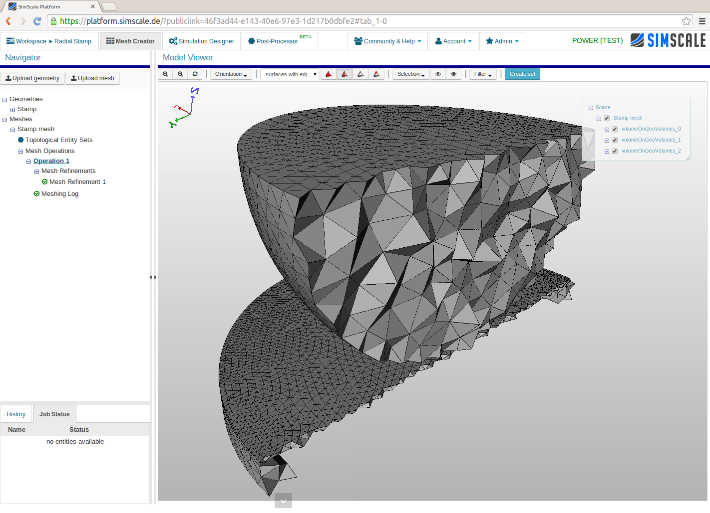 FEA of Deep Drawing Process with a Radial Stamp by rszoe...