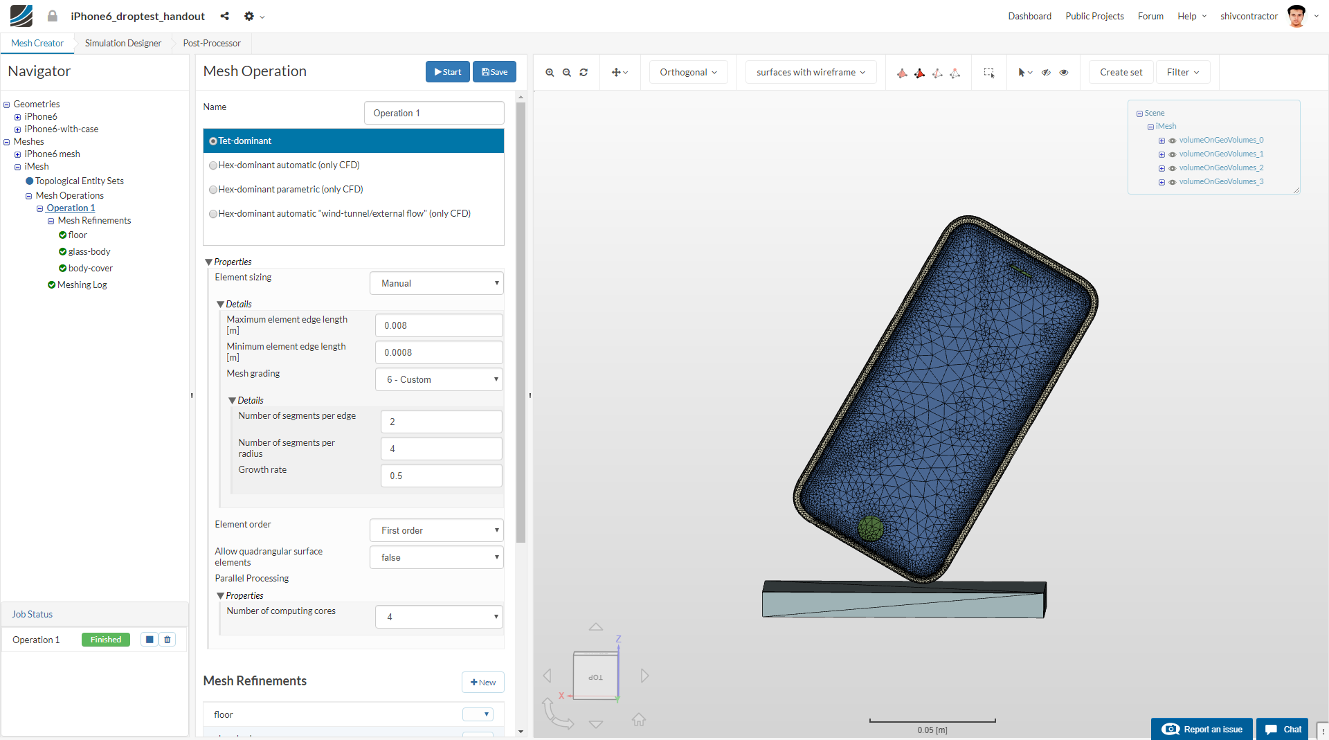 FEA Master Class: Session 3 (Drop Analysis of an iPhone 6) - Solid Mechanics / FEA - SimScale ...