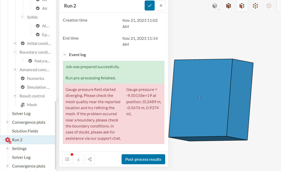 Simulaton error - Thermal - SimScale CAE Forum