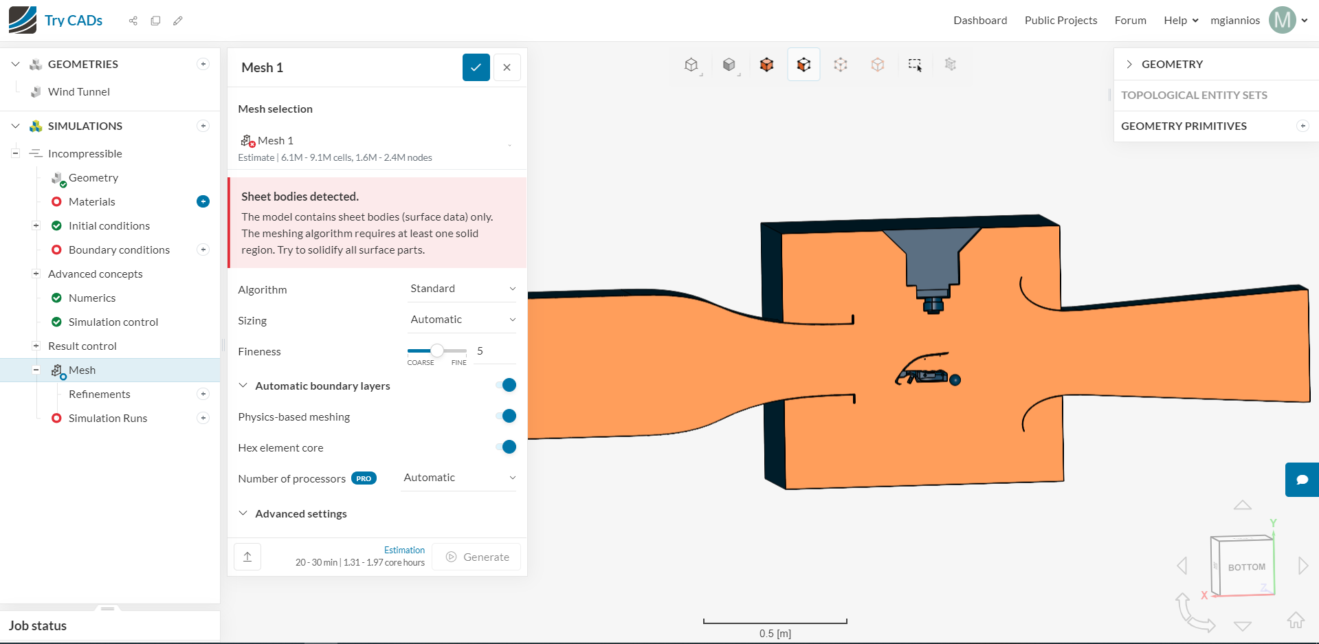 Solid body from sheet bodies - CAD & Meshing - SimScale CAE Forum