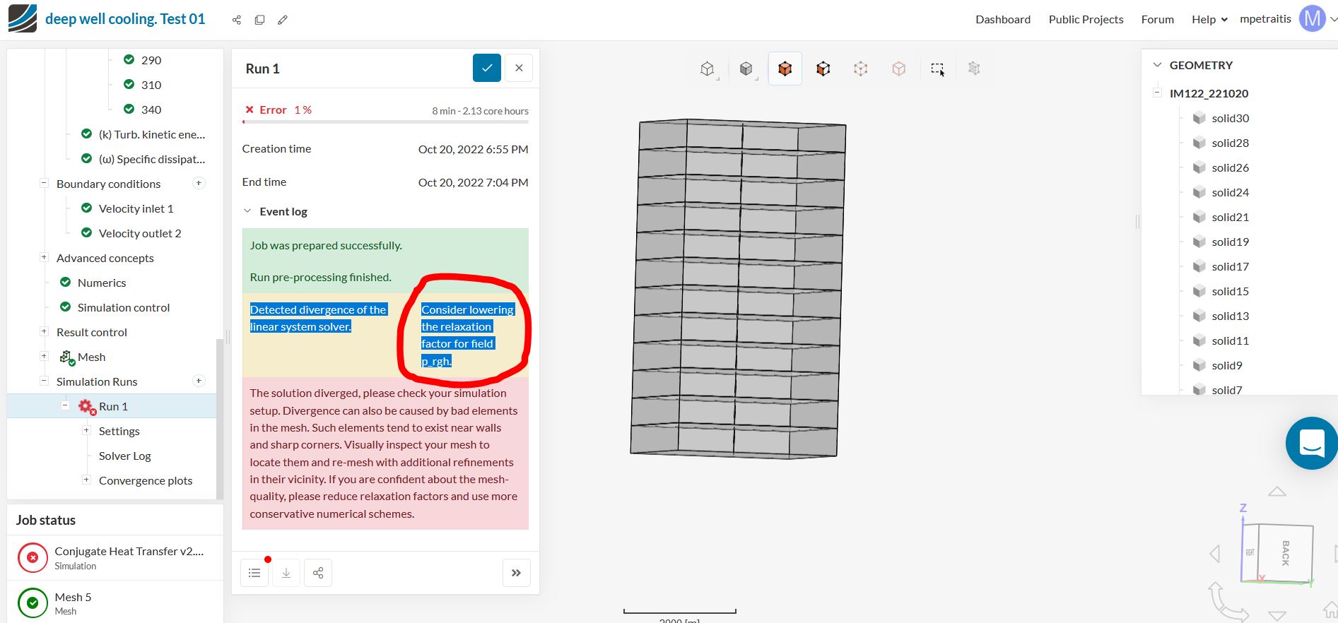 Model divergence - Projects - SimScale CAE Forum