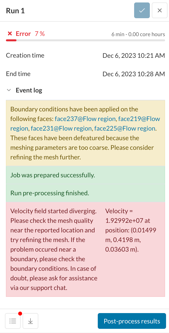 "Velocity field started diverging" - Project Support - SimScale CAE Forum