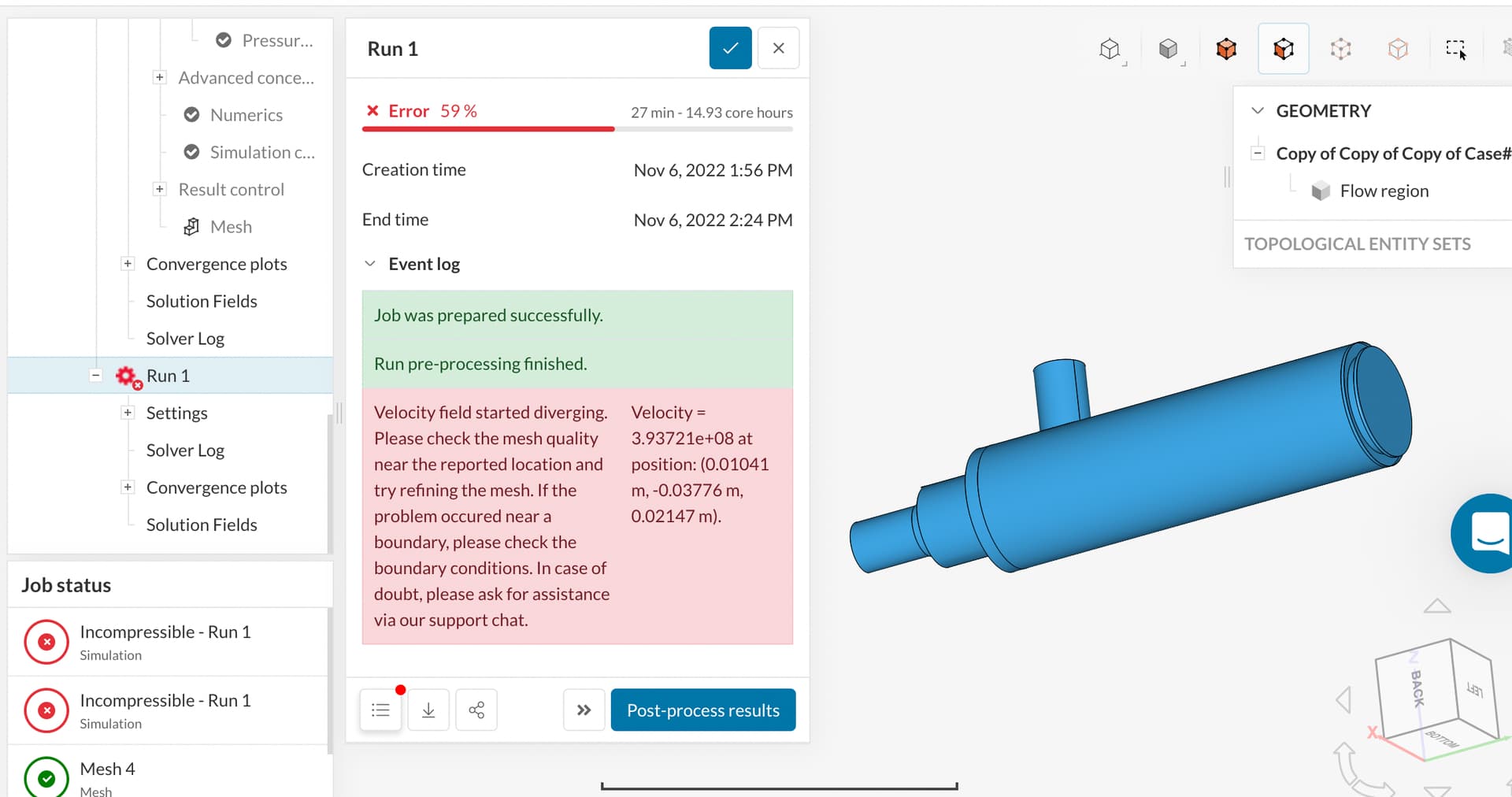 Inner-outer pipe with porous media - Project Support - SimScale CAE Forum