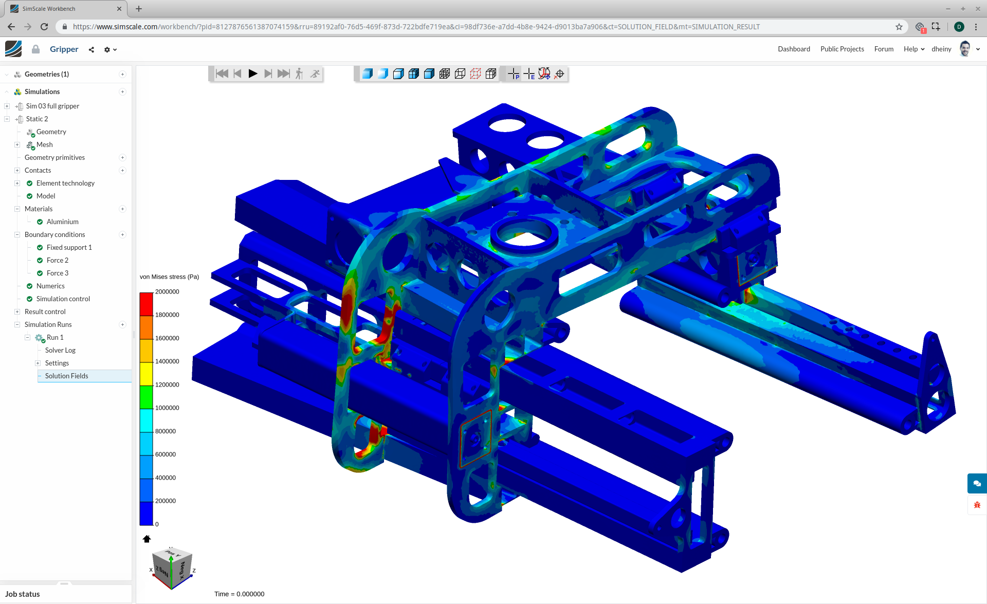 Gripper FEA by dheiny | SimScale