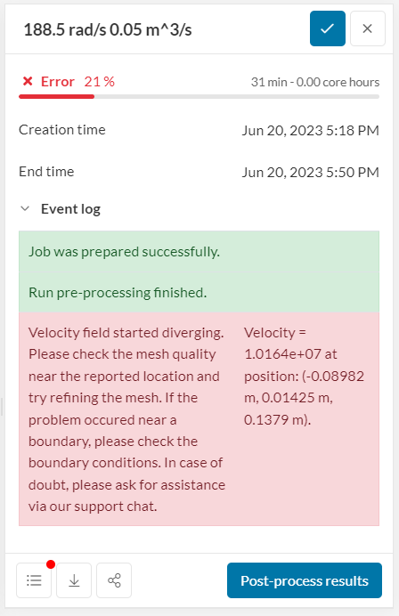 Simulation failed - Project Support - SimScale CAE Forum