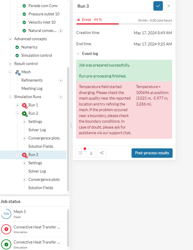 Temperature field started diverging - Using SimScale - SimScale CAE Forum