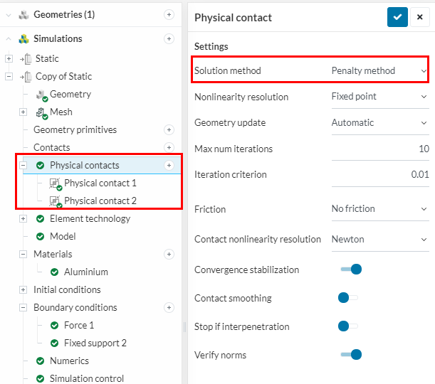 Physical contacts in SimScale - CodeAster - Solid Mechanics / FEA - SimScale CAE Forum