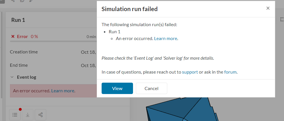 An error occurred - Thermal - SimScale CAE Forum