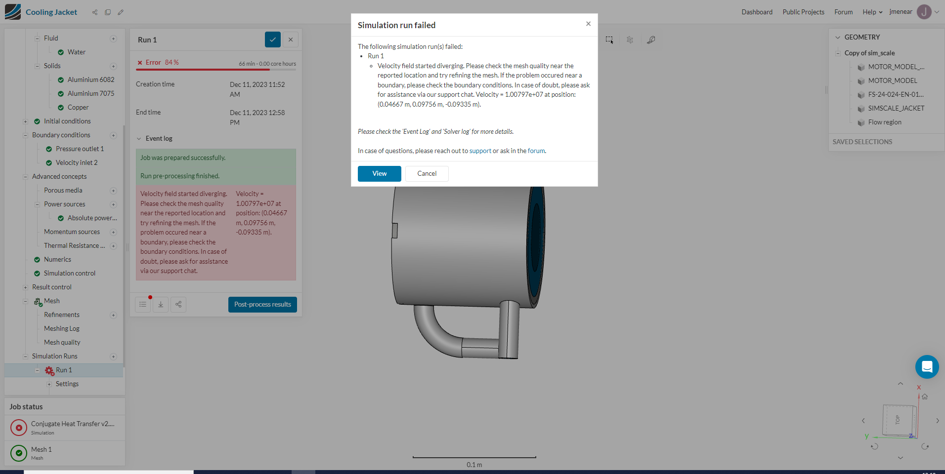 Thermal Cooling of A Electric Motor - Project Support - SimScale CAE Forum