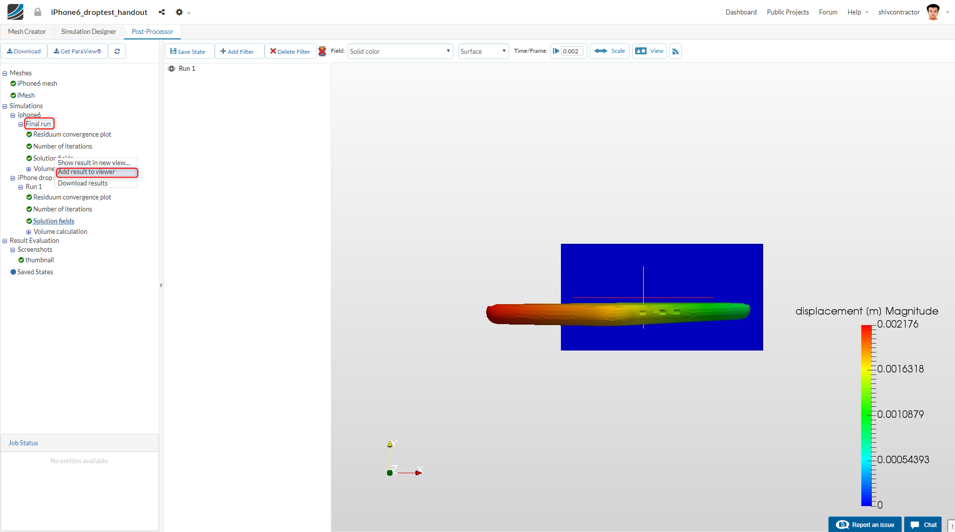 FEA Master Class: Session 3 (Drop Analysis of an iPhone 6) - Solid Mechanics / FEA - SimScale ...