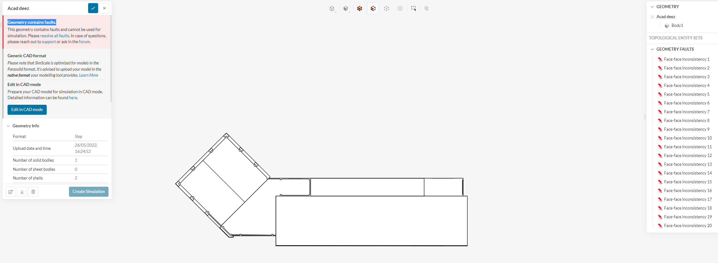 Geometry contains faults - Using SimScale - SimScale CAE Forum
