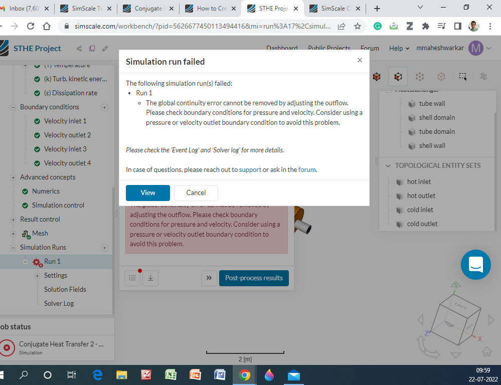 Failing of Simulation Run - Project Support - SimScale CAE Forum