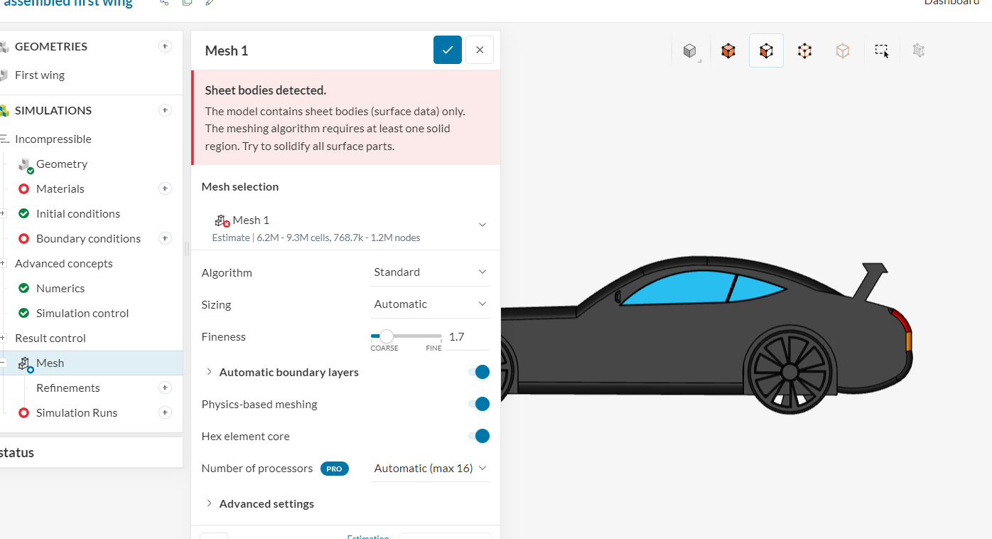 Sheet Bodies Detected - Project Support - SimScale CAE Forum