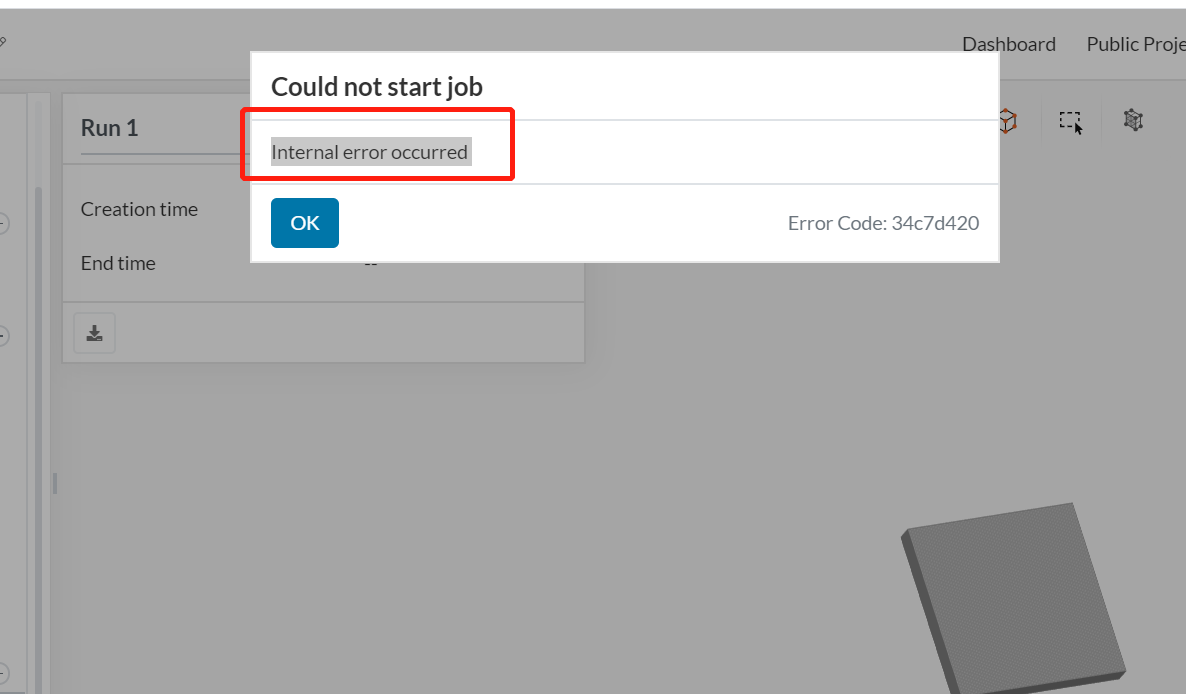 Simulation can not start：Internal error occurred - Using SimScale - SimScale CAE Forum