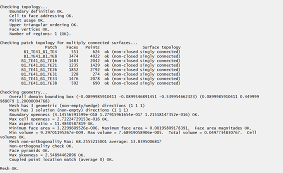 Running OpenFoam checkMesh -writeAllFields on a SimScale .h5m or .vtu mesh file - Using SimScale ...