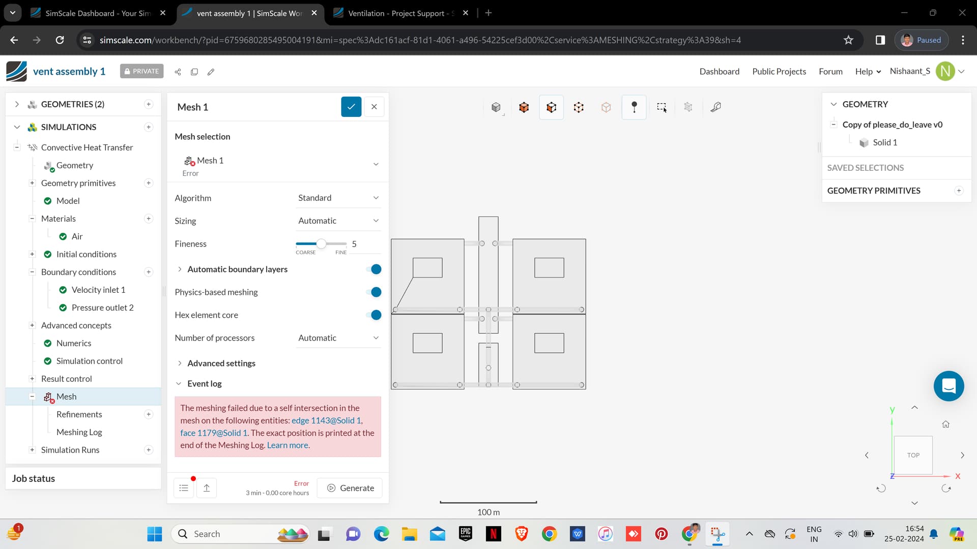 Ventilation - Project Support - SimScale CAE Forum