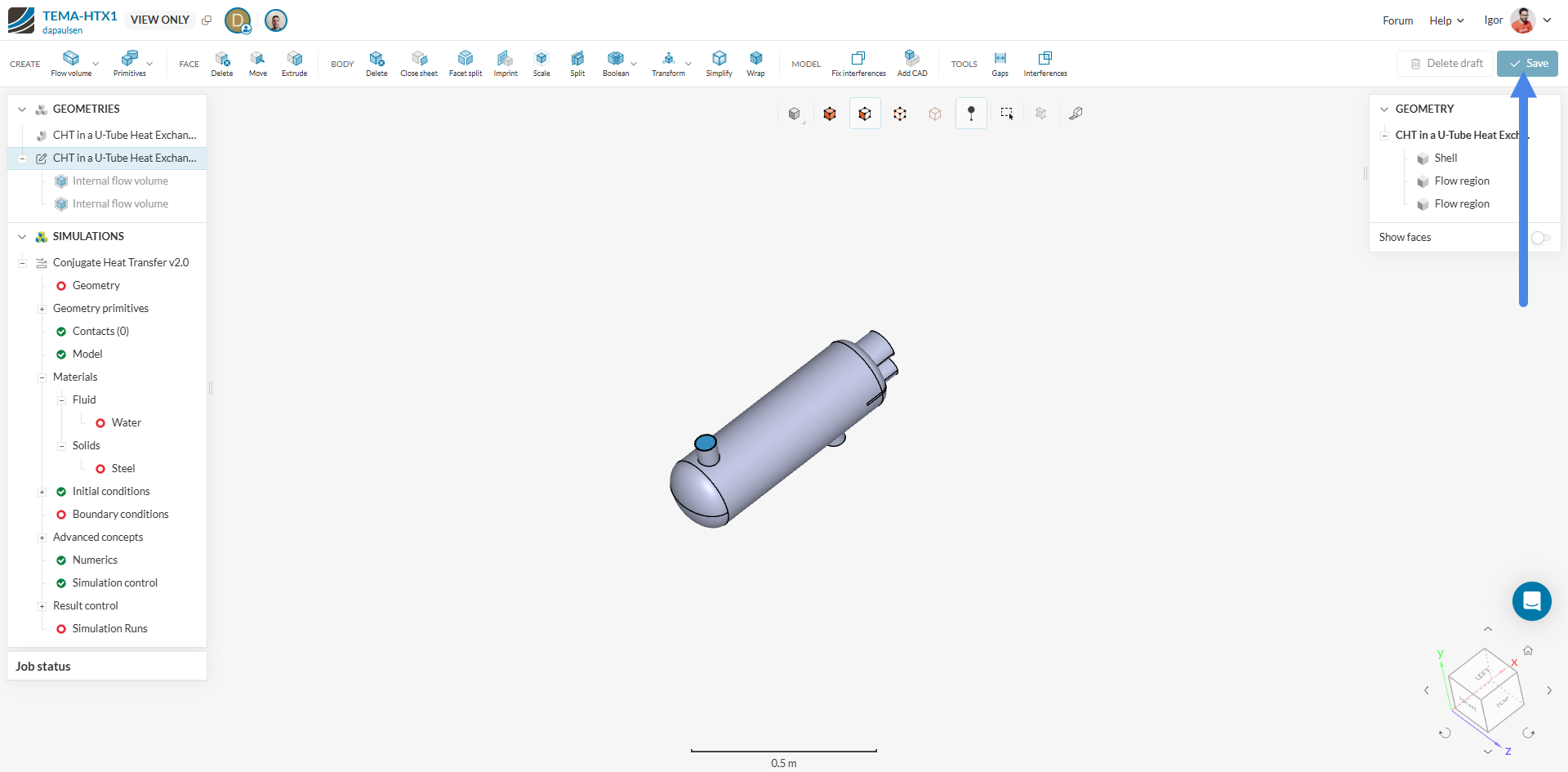 Assigning fluid to flow regions - CHT Tutorial - Project Support - SimScale CAE Forum