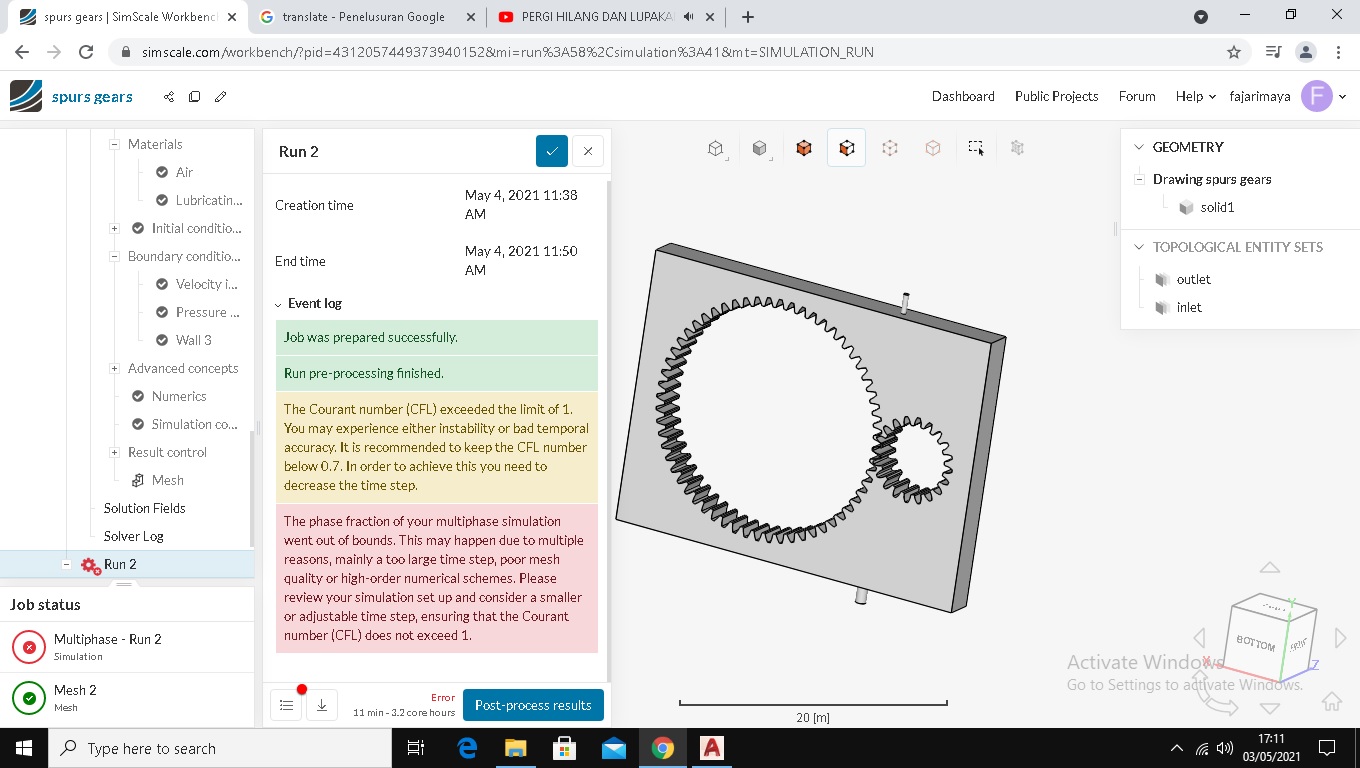 Spurs gears multiphase simulation with error - Fluid Flow / CFD - SimScale CAE Forum