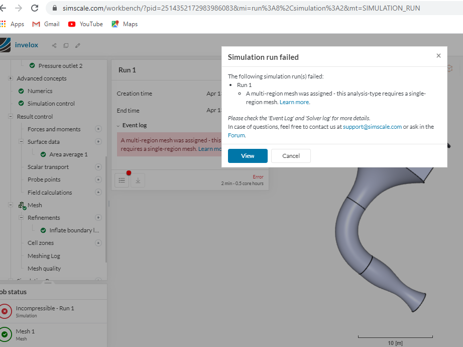Error: Multi-region mesh was assigned - Project Support - SimScale CAE Forum