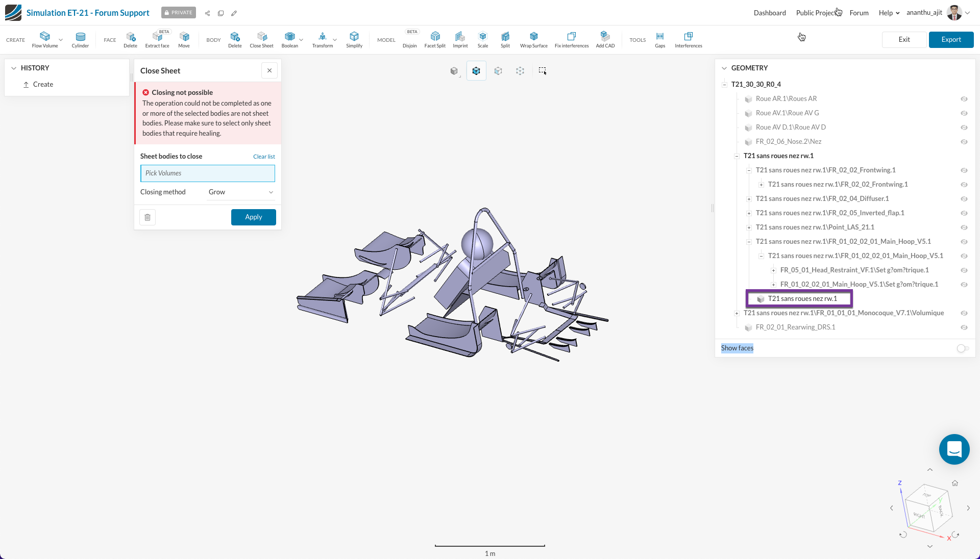 "The meshing algorithm failed with a floating point exception." - Project Support - SimScale CAE ...