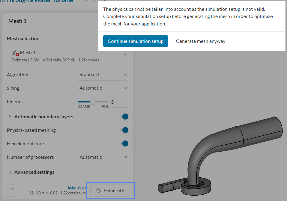 The physics cannot be taken into account as the simulation setup is not valid - Troubleshooting ...