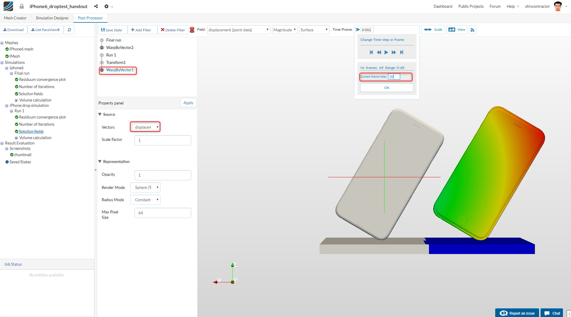 FEA Master Class: Session 3 (Drop Analysis of an iPhone 6) - Solid Mechanics / FEA - SimScale ...