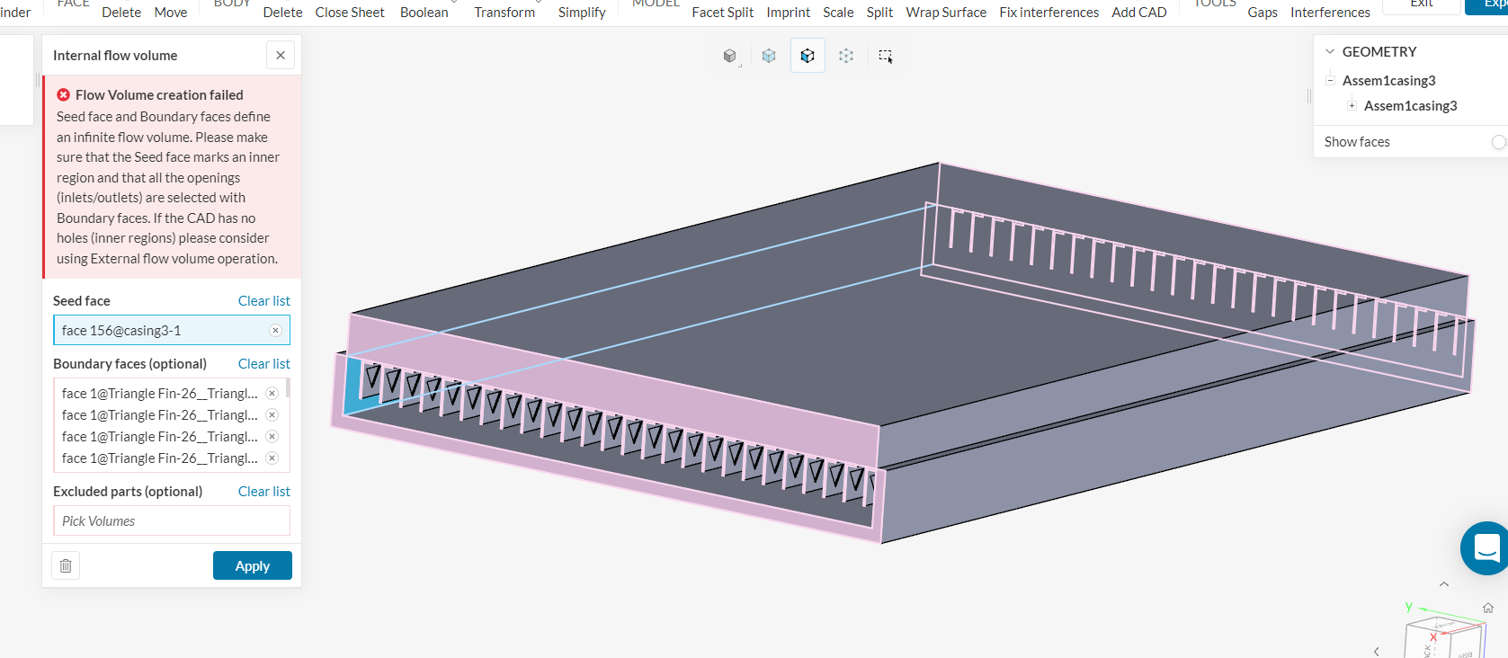 Problem in creating flow volume - CAD & Meshing - SimScale CAE Forum