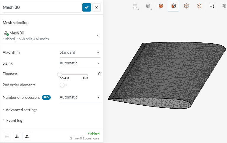 Running OpenFoam checkMesh -writeAllFields on a SimScale .h5m or .vtu mesh file - Using SimScale ...