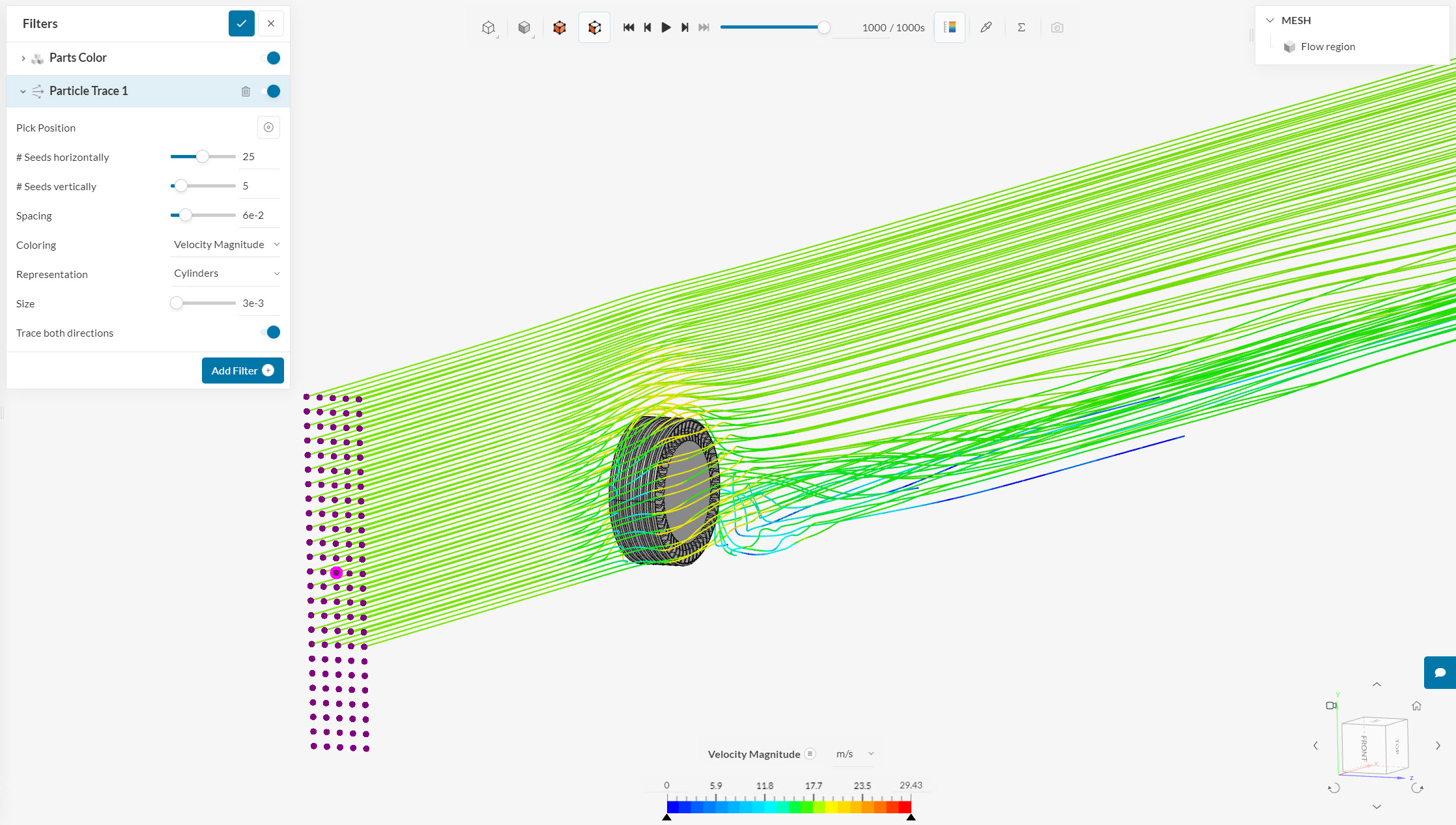 Applying velocity particle tracing on a particular face of the geometry - Project Support ...