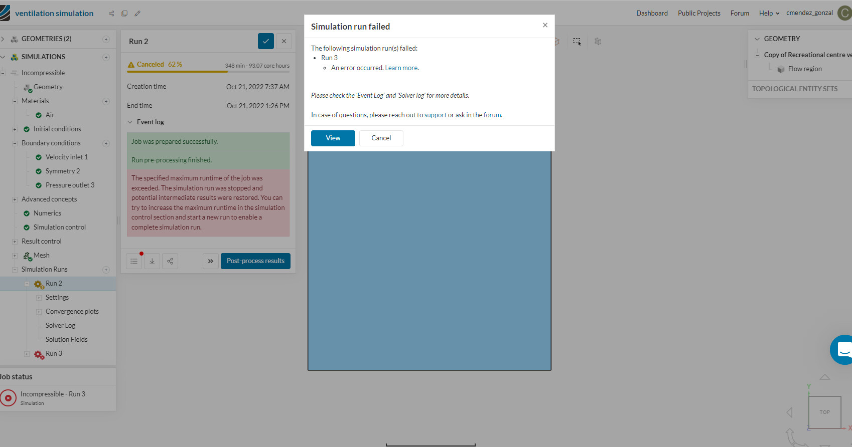 Error message - Project Support - SimScale CAE Forum