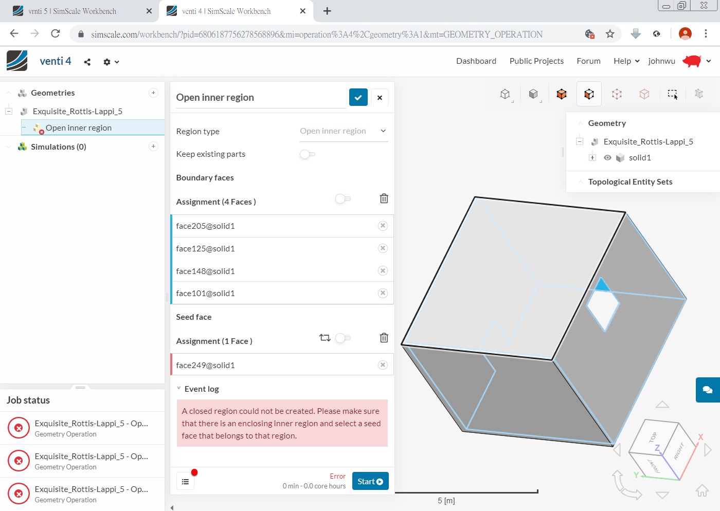 Problem to inner region - Project Support - SimScale CAE Forum