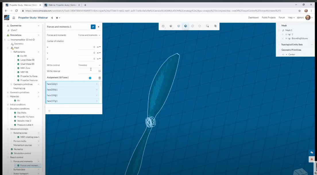 [CFD analysis of a flow around a propeller] Multiple bodies with material assignments were ...