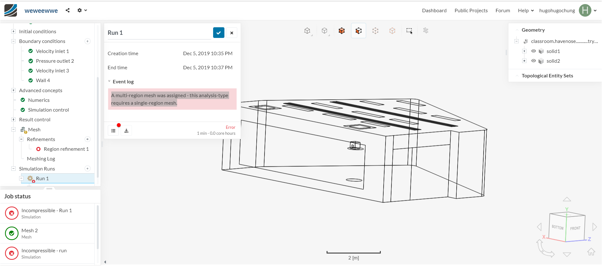 A multi-region mesh was assigned - Project Support - SimScale CAE Forum
