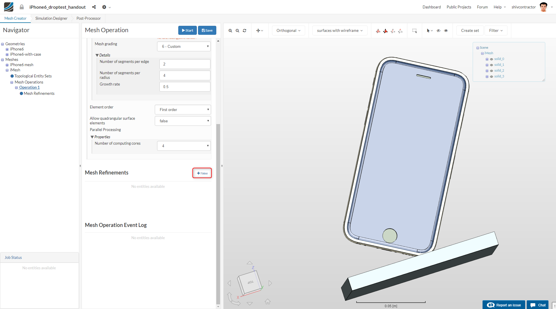 FEA Master Class: Session 3 (Drop Analysis of an iPhone 6) - Solid Mechanics / FEA - SimScale ...